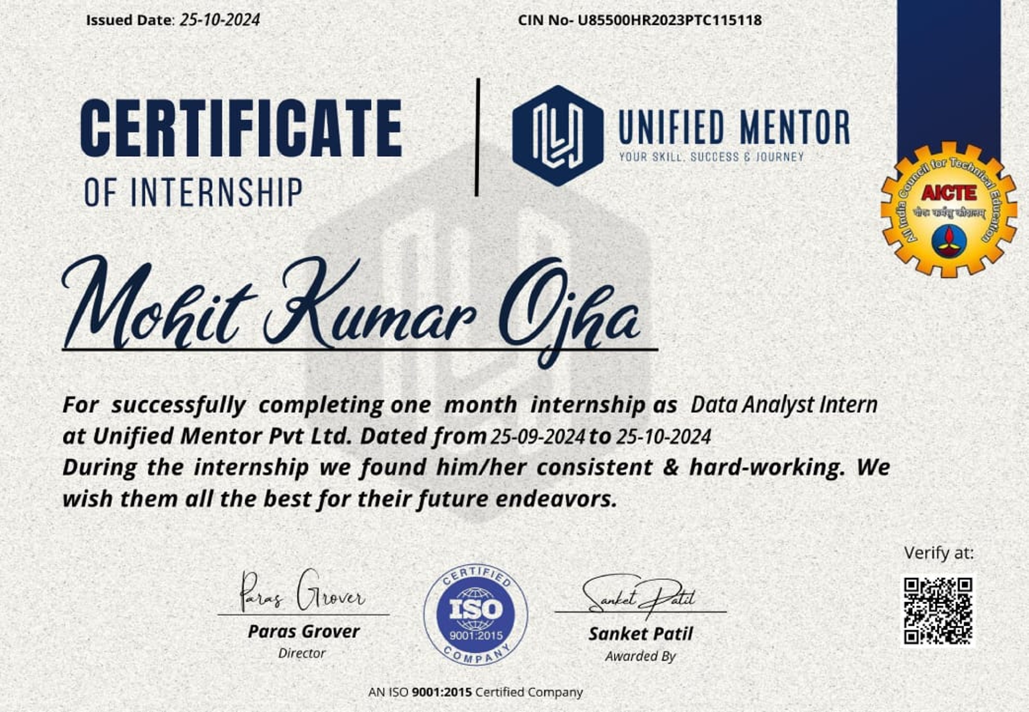 Mohit Ojha Portfolio